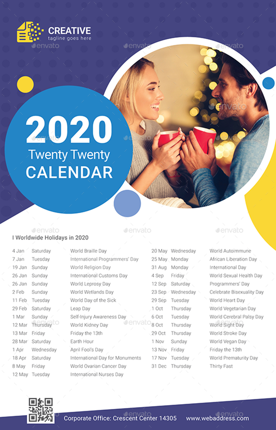 Wall & Poster Calendar 2020, Print Templates | GraphicRiver