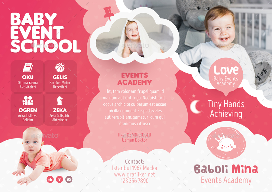 Baby Event Tri-Fold Templates, Print Templates | GraphicRiver