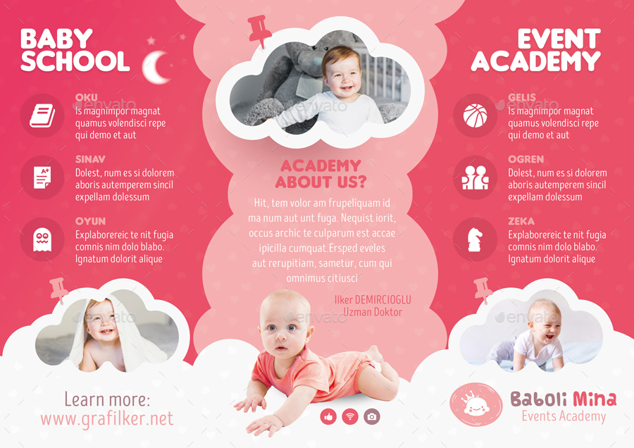 Baby Event Tri-Fold Templates, Print Templates | GraphicRiver