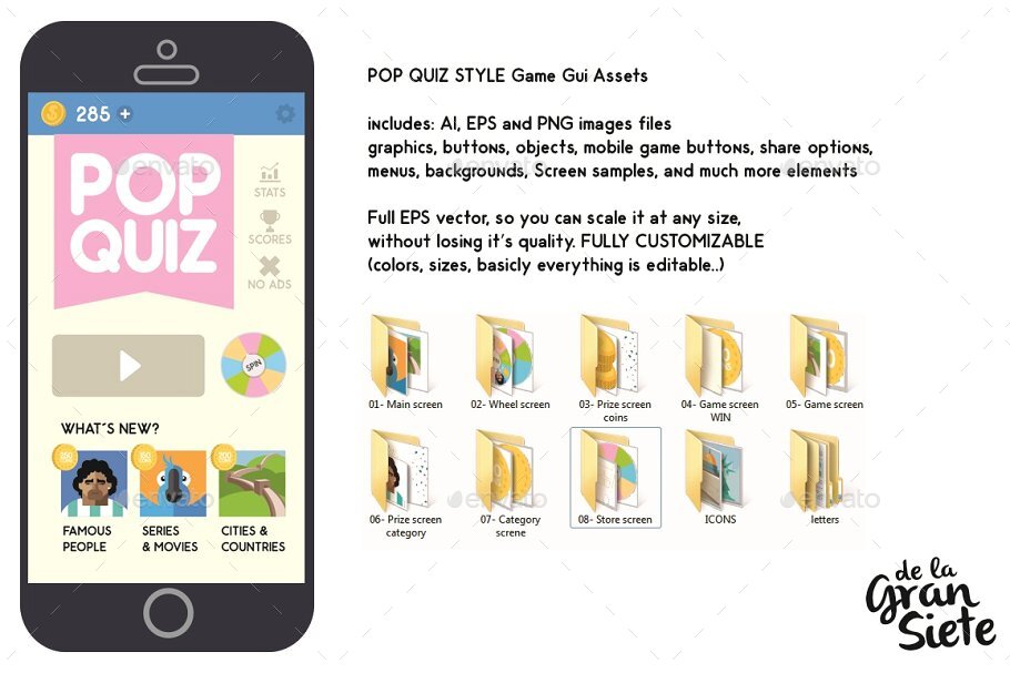 Pop Quiz Guess the Word Game Assets, Game Assets | GraphicRiver