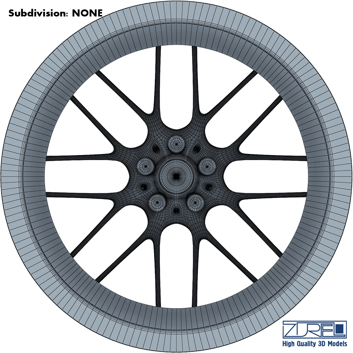 Style 359M wheel black Mid Poly by Zurel | 3DOcean