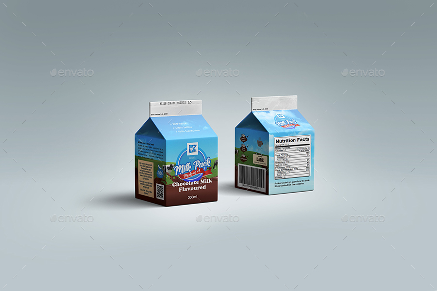 Milk Pack Mock-up v3, Graphics | GraphicRiver