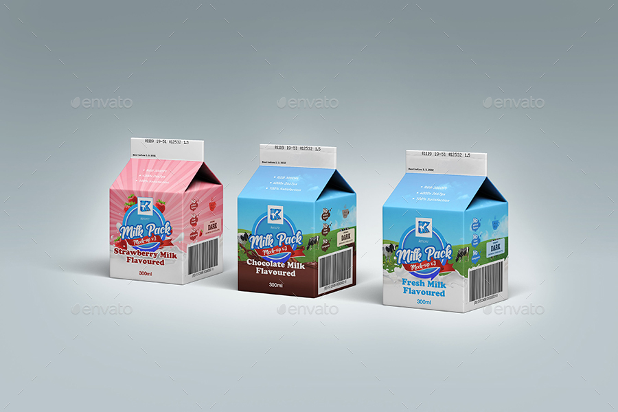 Milk Pack Mock-up v3, Graphics | GraphicRiver