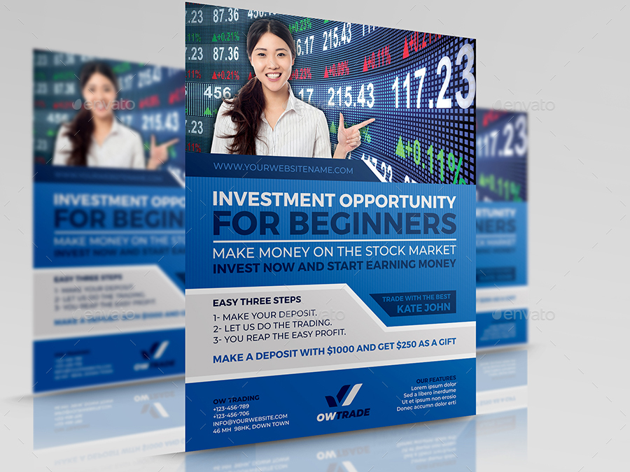 Stock Market Trading Flyer Template, Print Templates | GraphicRiver