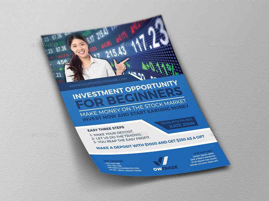 Stock Market Trading Flyer Template, Print Templates | GraphicRiver