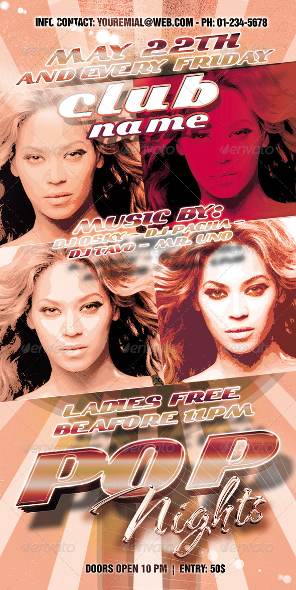 Pop Party Flyer, Print Templates | GraphicRiver