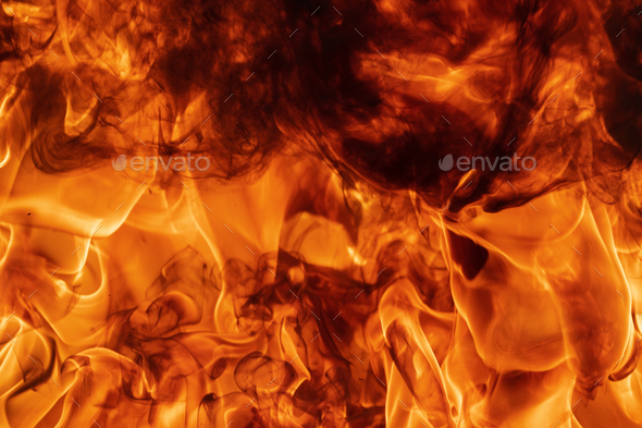 Abstract Red Fire Natural Texture with Flames. Beautiful Dangerous ...
