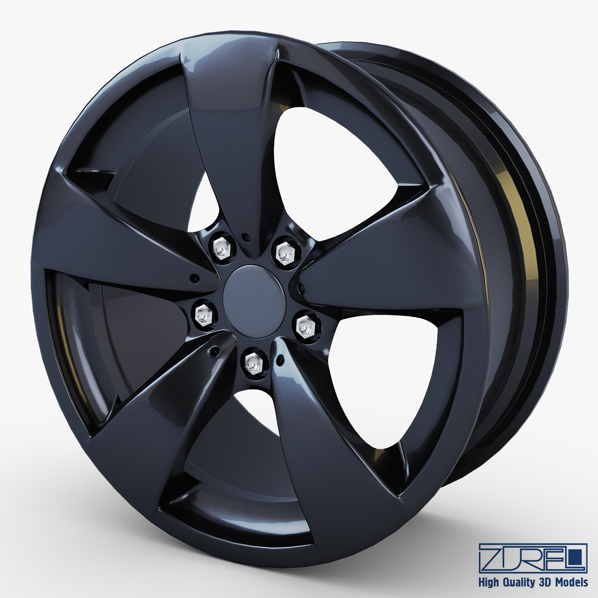 Style 138 wheel black Mid Poly by Zurel | 3DOcean