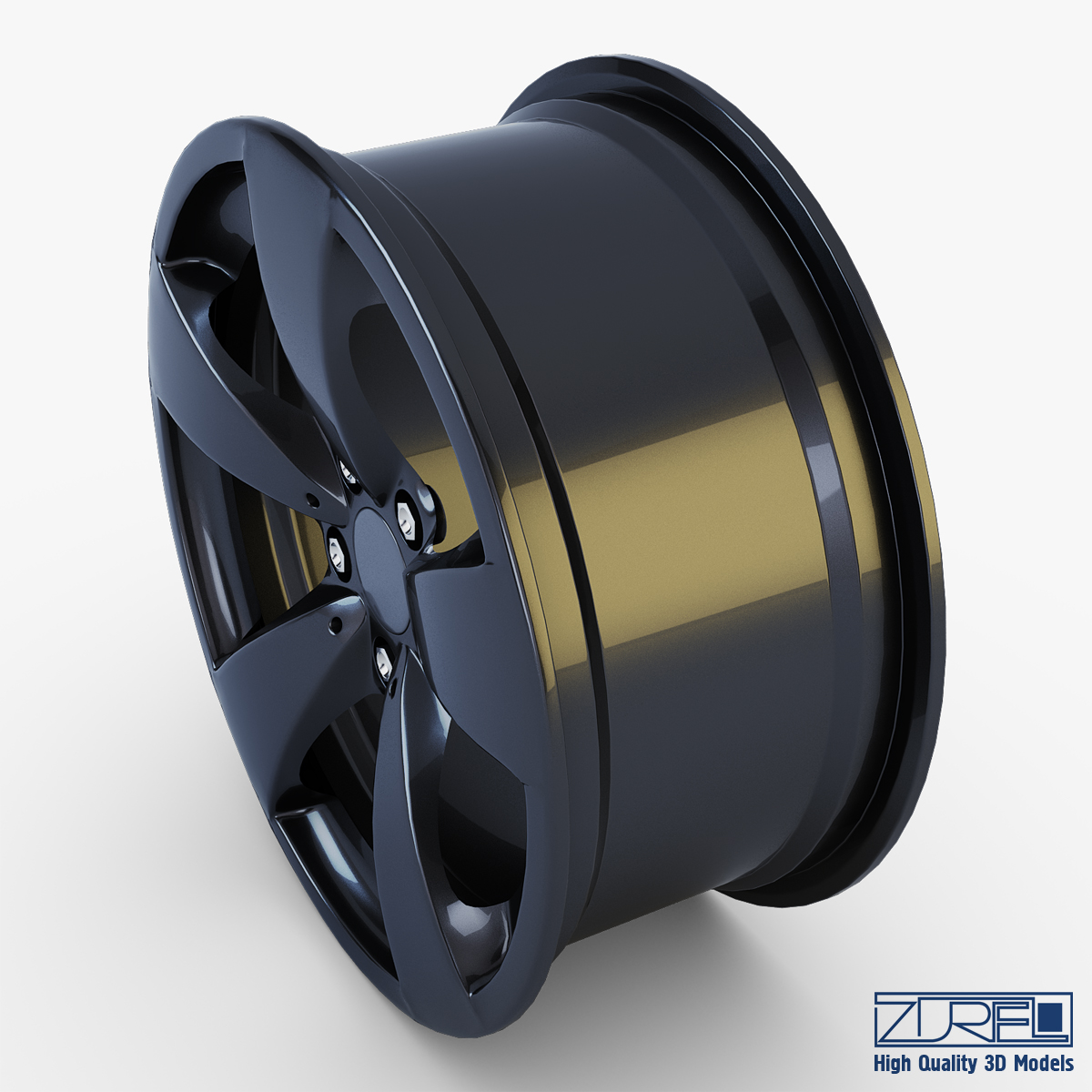 Style 138 wheel black Mid Poly by Zurel | 3DOcean