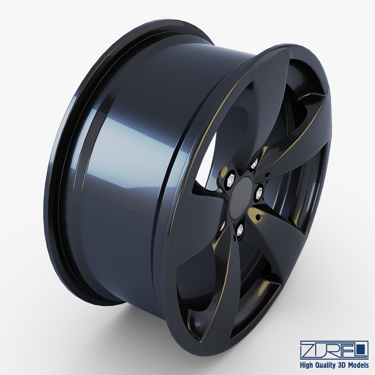 Style 138 wheel black Mid Poly by Zurel | 3DOcean