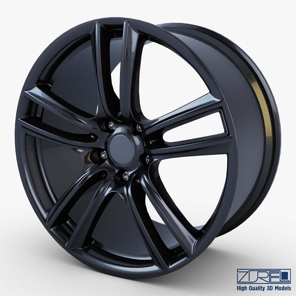 Style 303 wheel black Mid Poly by Zurel | 3DOcean