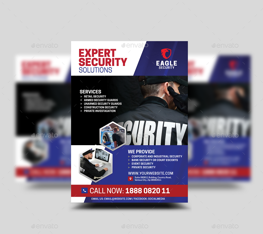 Security Services Promotional Flyer, Print Templates | GraphicRiver