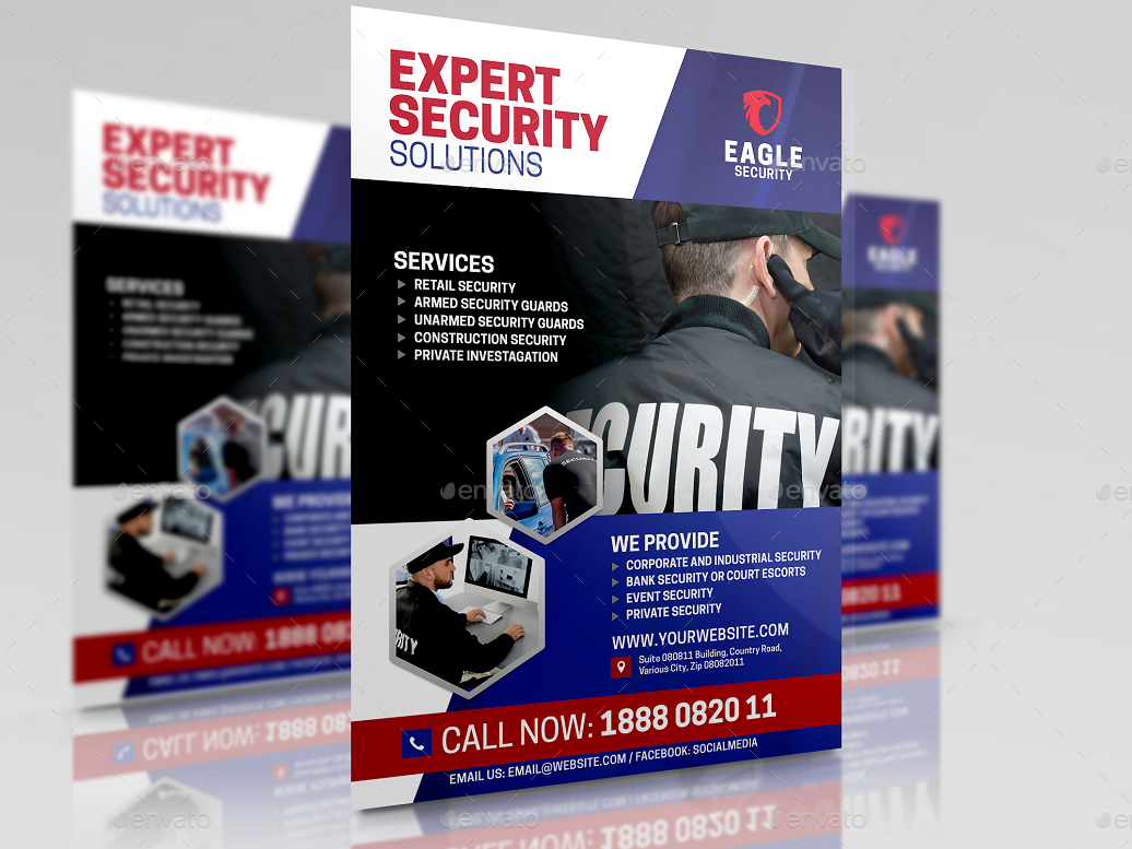 Security Services Promotional Flyer, Print Templates | GraphicRiver