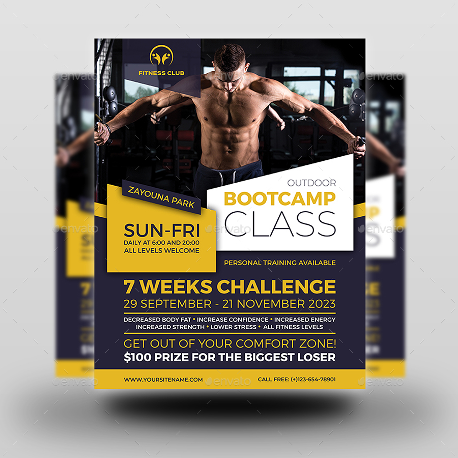Bootcamp - Fitness Flyer Template, Print Templates | GraphicRiver