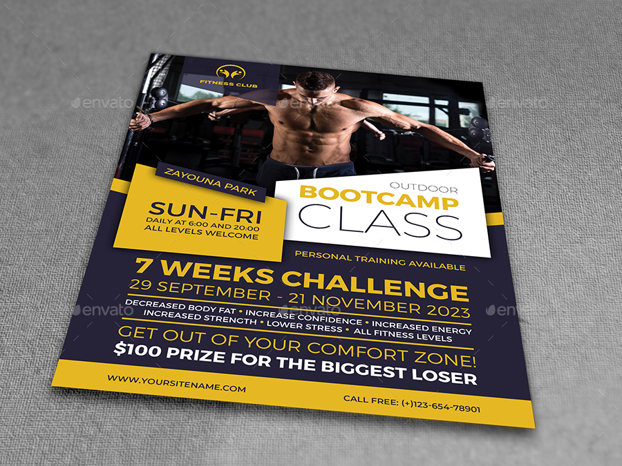Bootcamp - Fitness Flyer Template, Print Templates | GraphicRiver