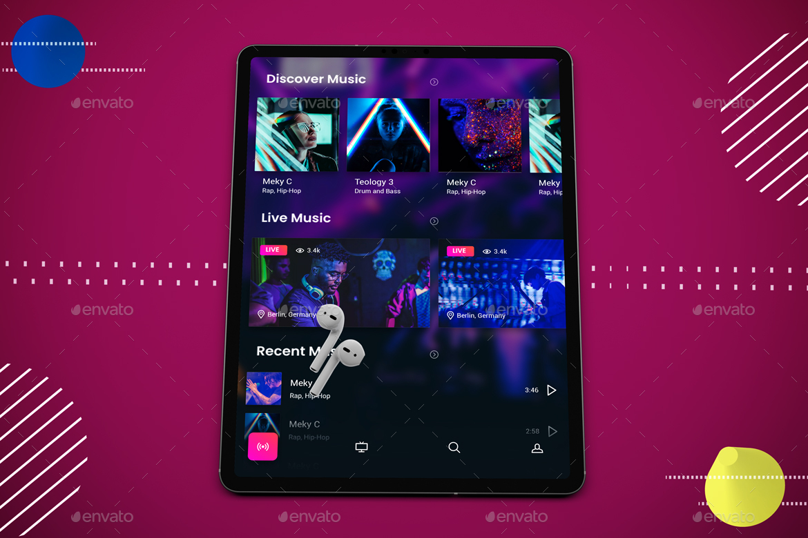 Abstract Tablet Pro Music App, Graphics | GraphicRiver