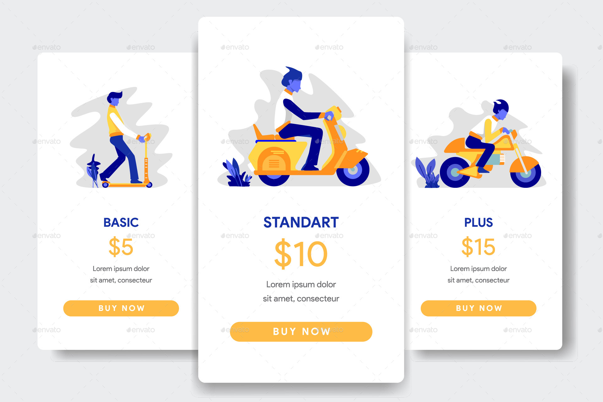 10 Pricing Option Illustration Set, Vectors | GraphicRiver