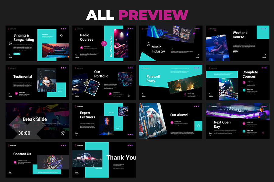 DJ Disc Jockey Google Slides Presentation, Presentation Templates ...