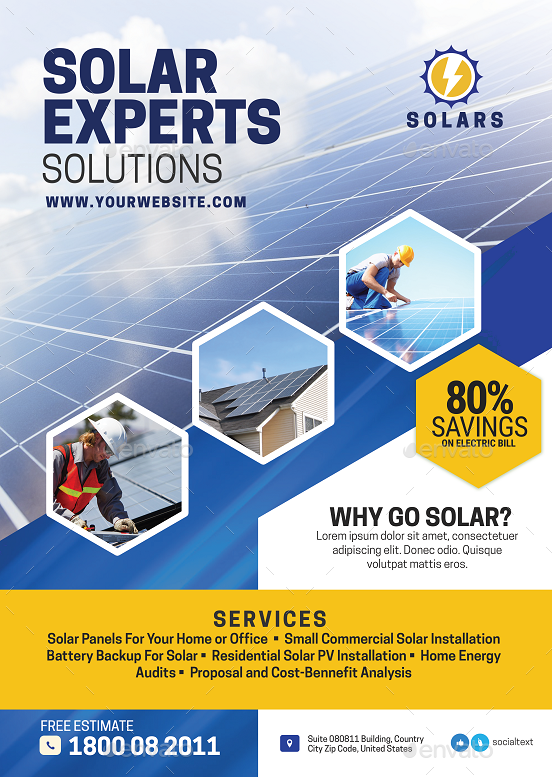 Solar Energy Promotional Flyer, Print Templates | GraphicRiver