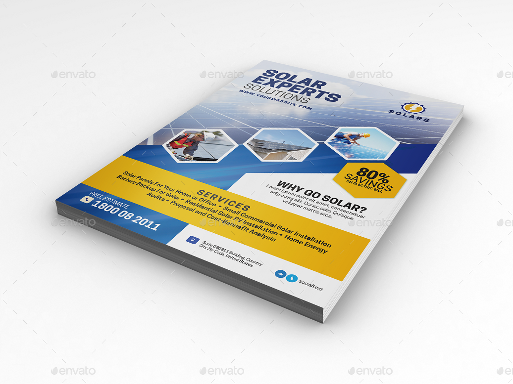 Solar Energy Promotional Flyer, Print Templates | GraphicRiver