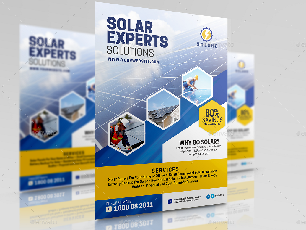 Solar Energy Promotional Flyer, Print Templates | GraphicRiver