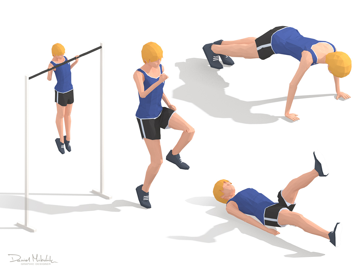 Exercise Animations Bundle Woman by Cerebrate | 3DOcean