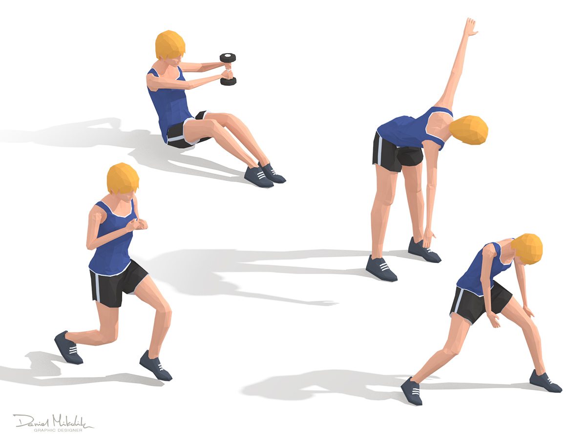 Exercise Animations Bundle Woman by Cerebrate | 3DOcean