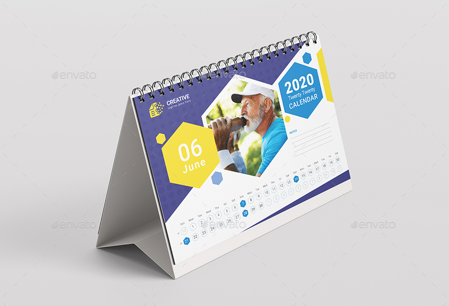 Desk & Landscape Calendar 2020, Print Templates | GraphicRiver