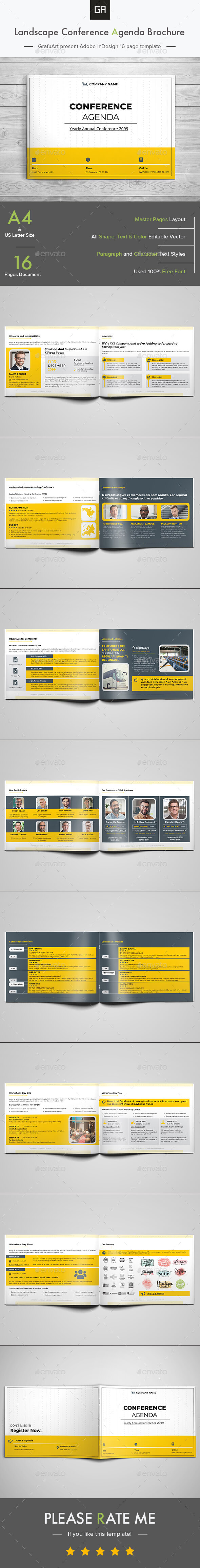 Conference Agenda Brochure by GrafuArt | GraphicRiver