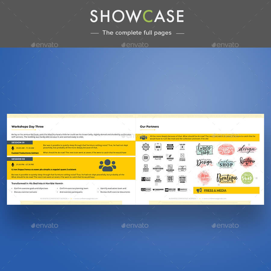 Landscape Conference Agenda Brochure, Print Templates | GraphicRiver