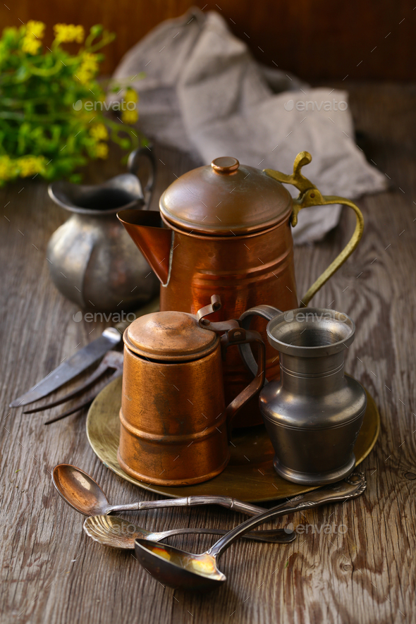 Vintage Copper Cookware Stock Photo by Dream79 | PhotoDune