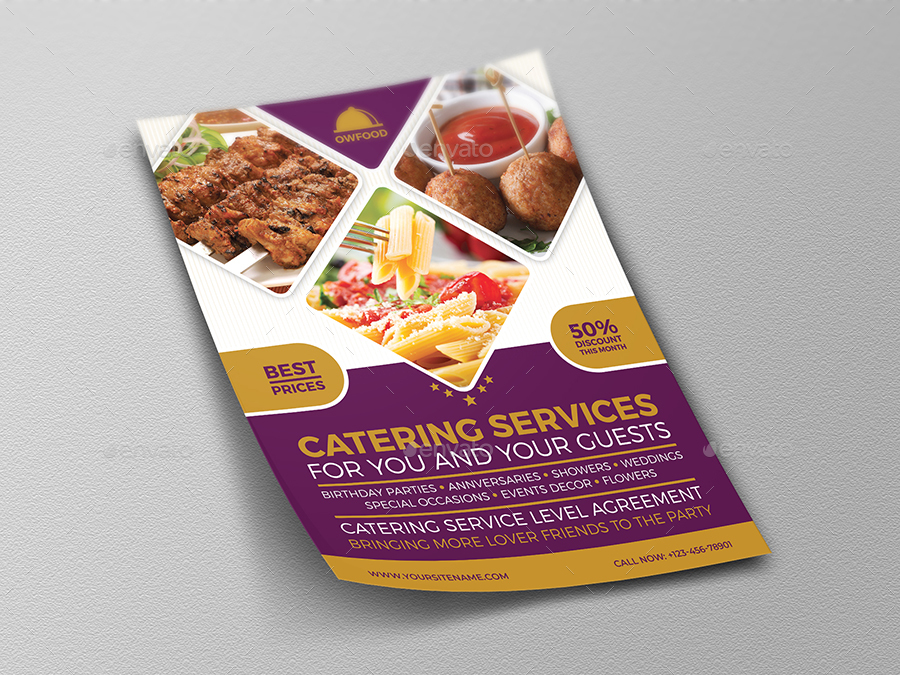 Catering Food Services Flyer Template, Print Templates | GraphicRiver