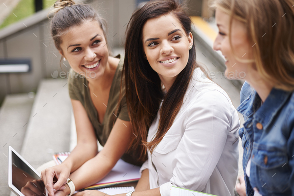 Break outside between the lesson Stock Photo by gpointstudio | PhotoDune