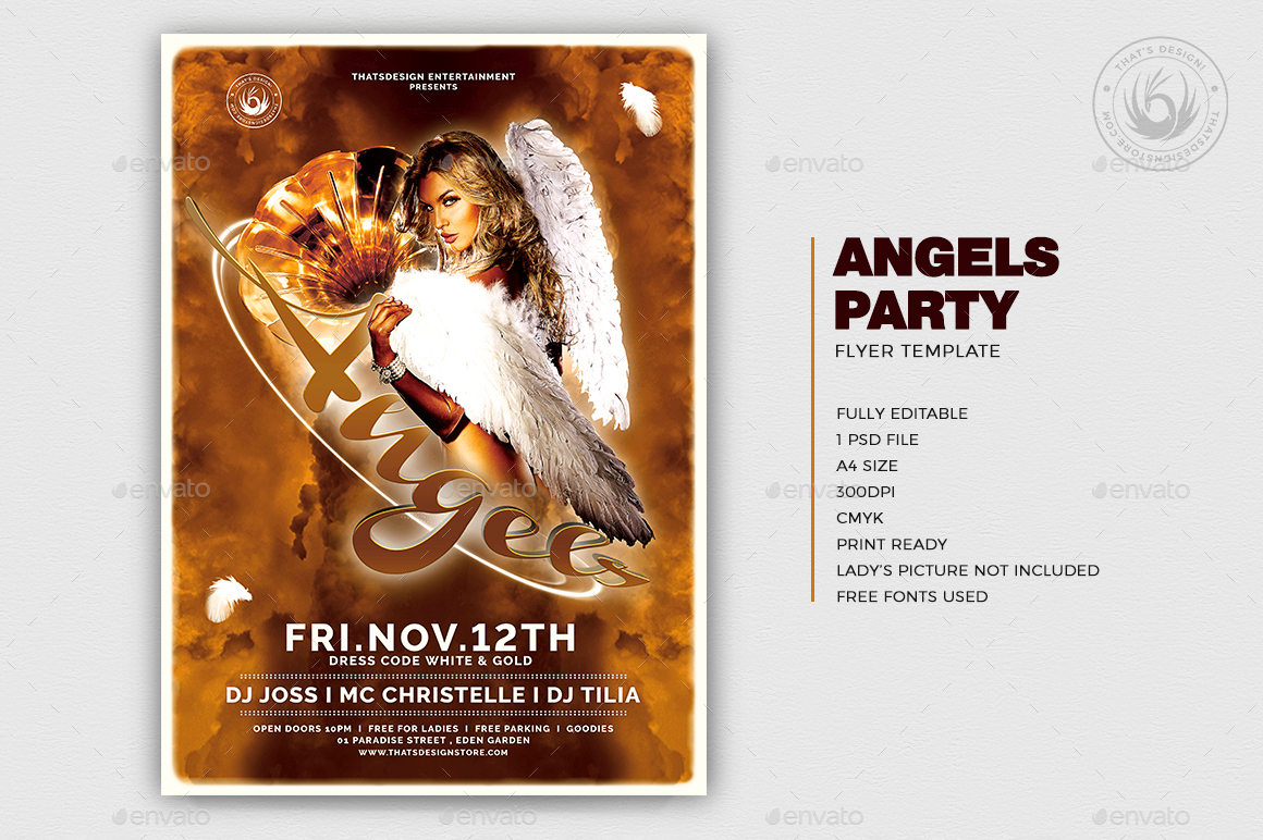 Angels Party Flyer Template V1, Print Templates | GraphicRiver