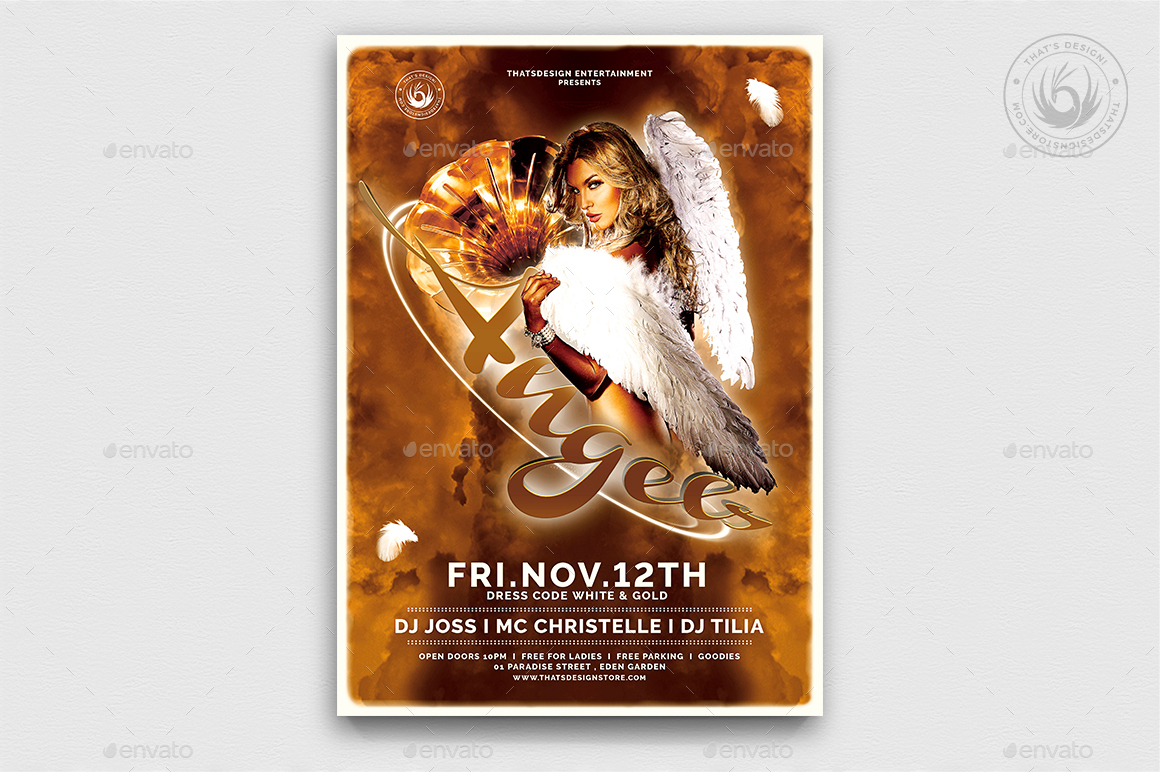 Angels Party Flyer Template V1, Print Templates | GraphicRiver