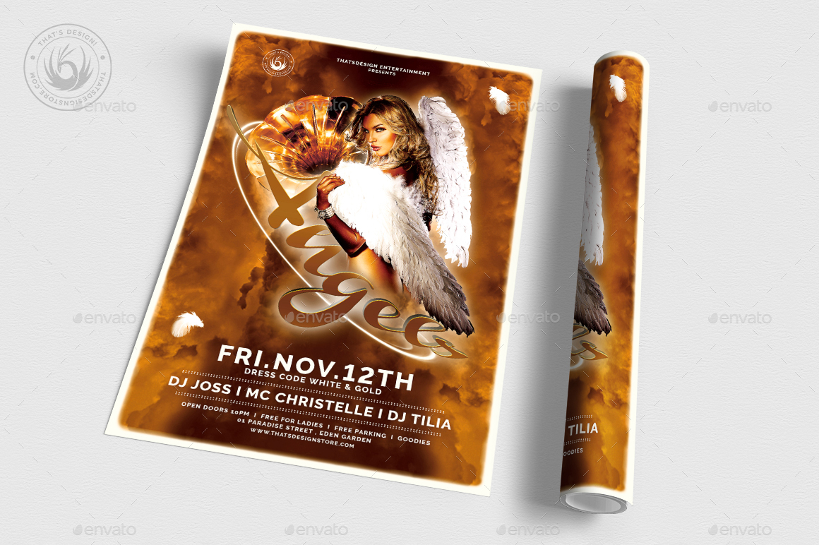 Angels Party Flyer Template V1, Print Templates | GraphicRiver
