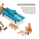 Isometric Woodworking Horizontal Infographics, Vectors | GraphicRiver