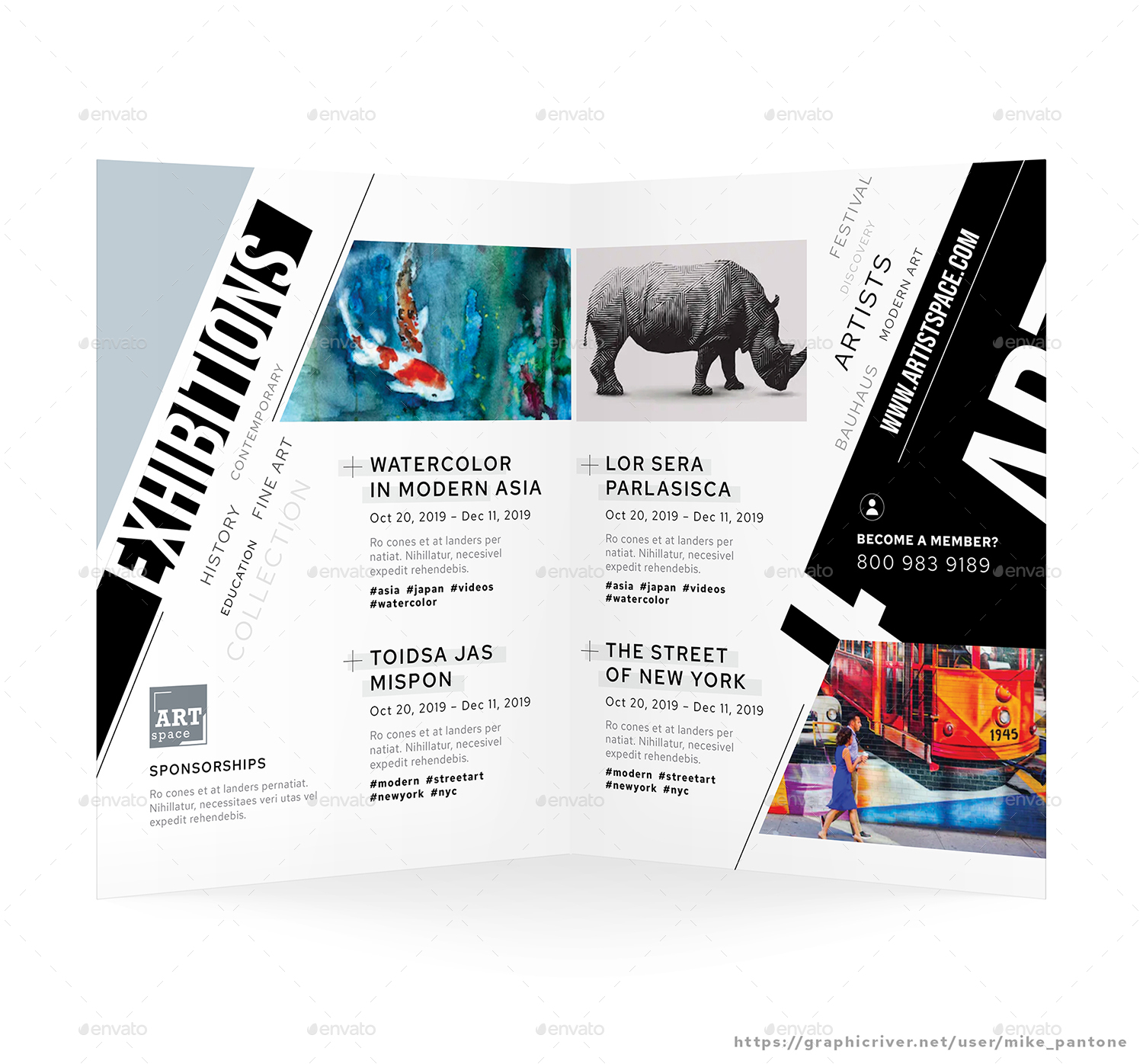 Art Gallery Bifold Brochure, Print Templates | GraphicRiver
