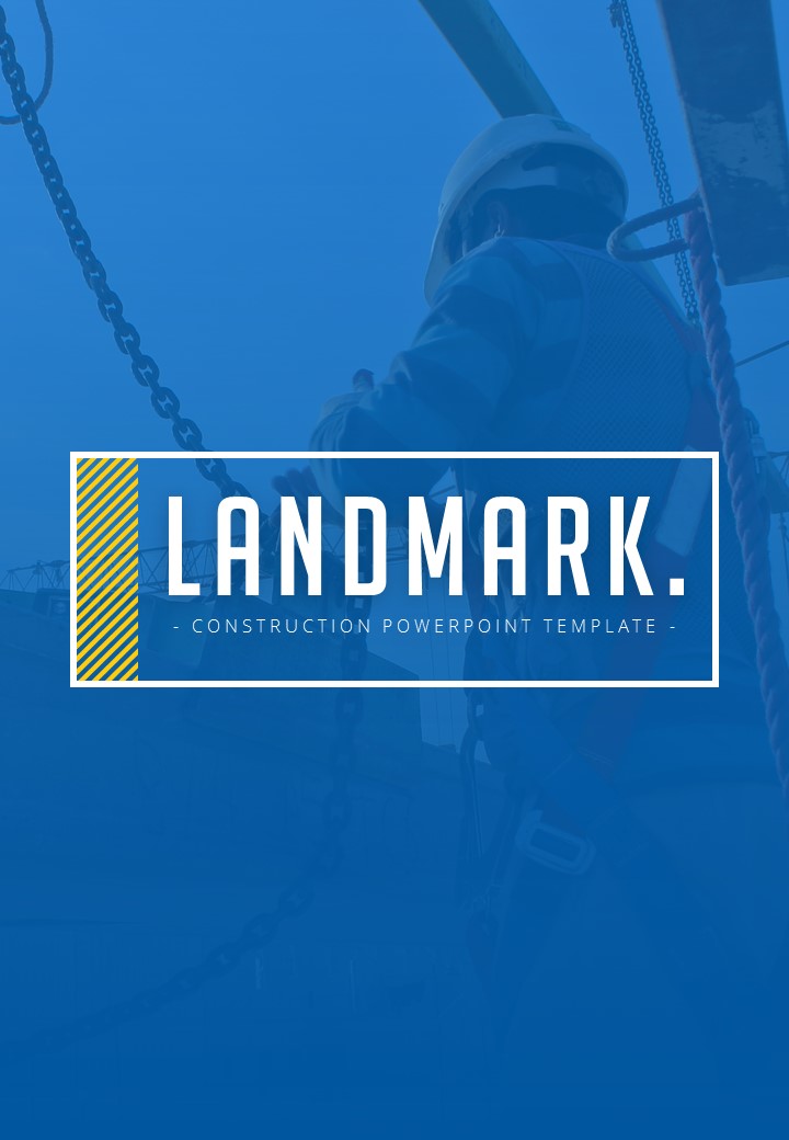 Landmark Portrait Construction PowerPoint Template, Presentation Templates