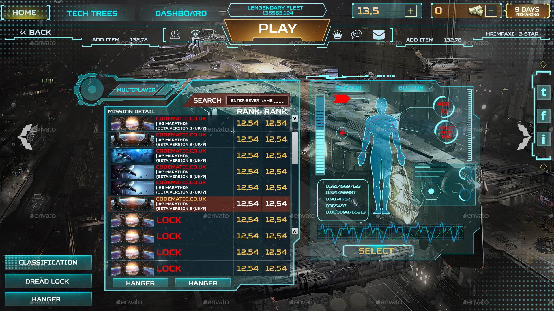 Science Fiction UI Pack, Game Assets | GraphicRiver