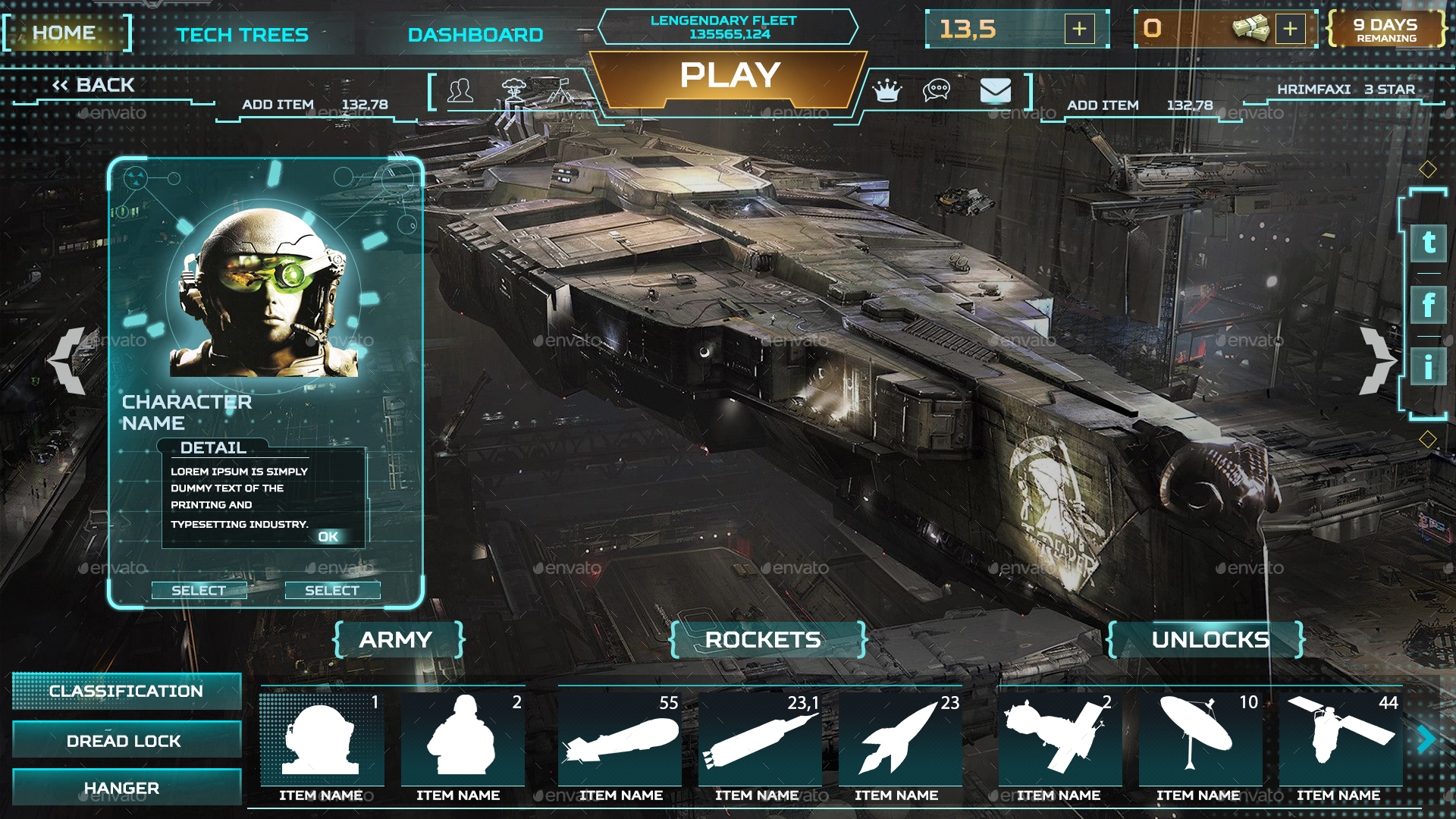 Science Fiction UI Pack, Game Assets | GraphicRiver