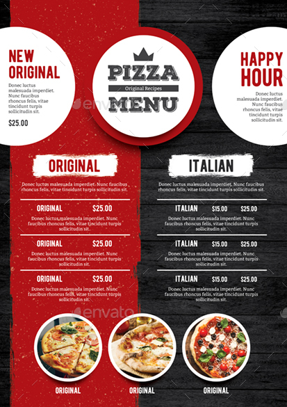 Pizza Menu, Print Templates | GraphicRiver