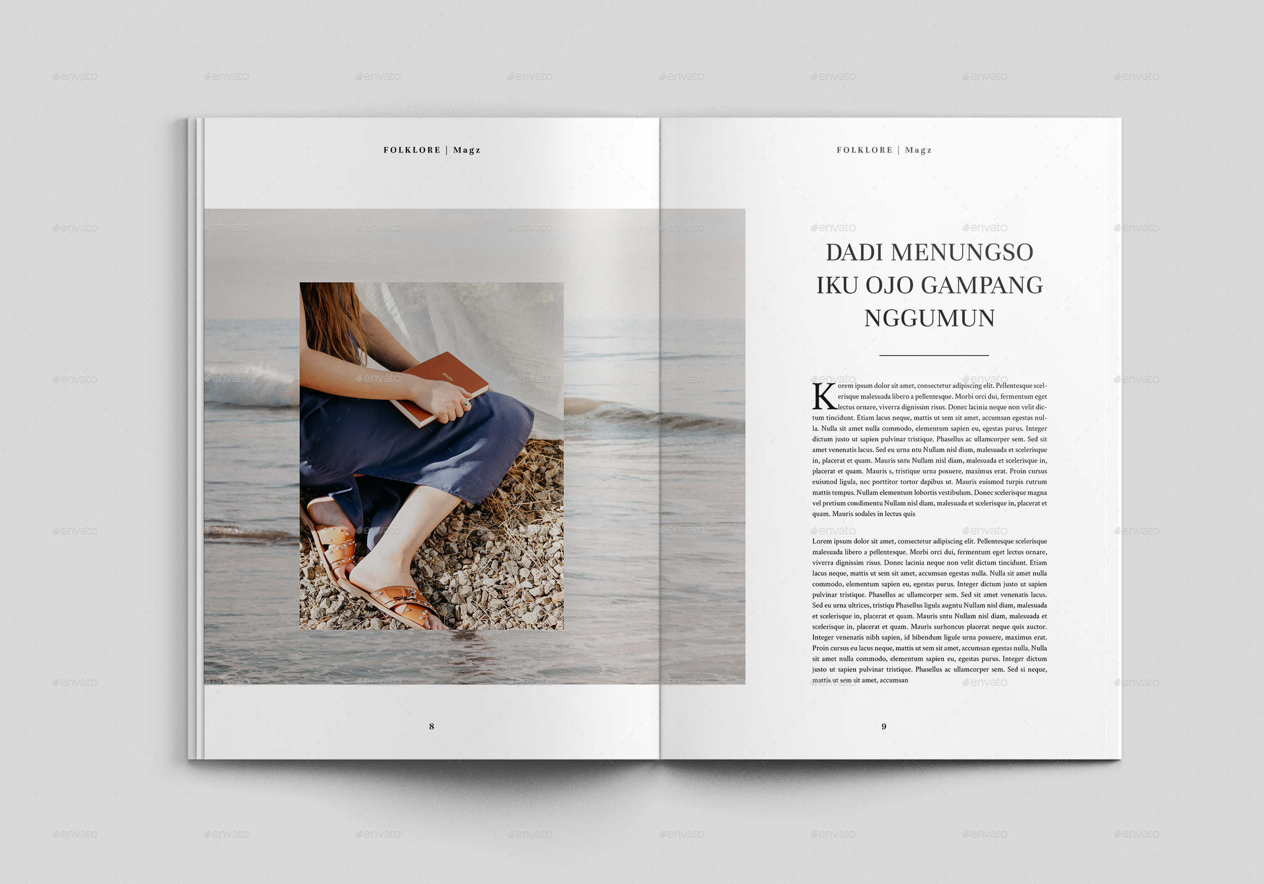 Folklore Clean Minimalist Magazine Template, Print Templates | GraphicRiver