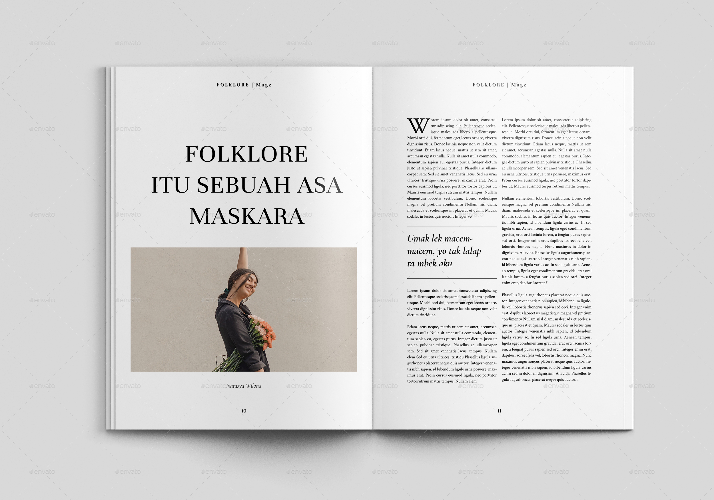 Folklore Clean Minimalist Magazine Template, Print Templates | GraphicRiver