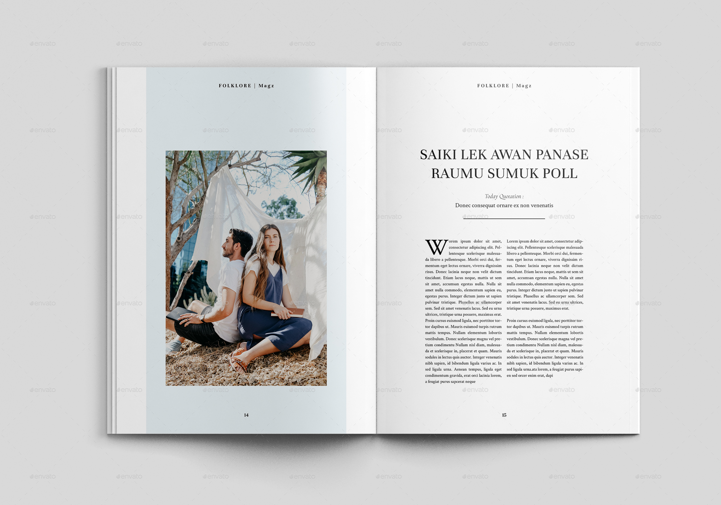 Folklore Clean Minimalist Magazine Template, Print Templates | GraphicRiver