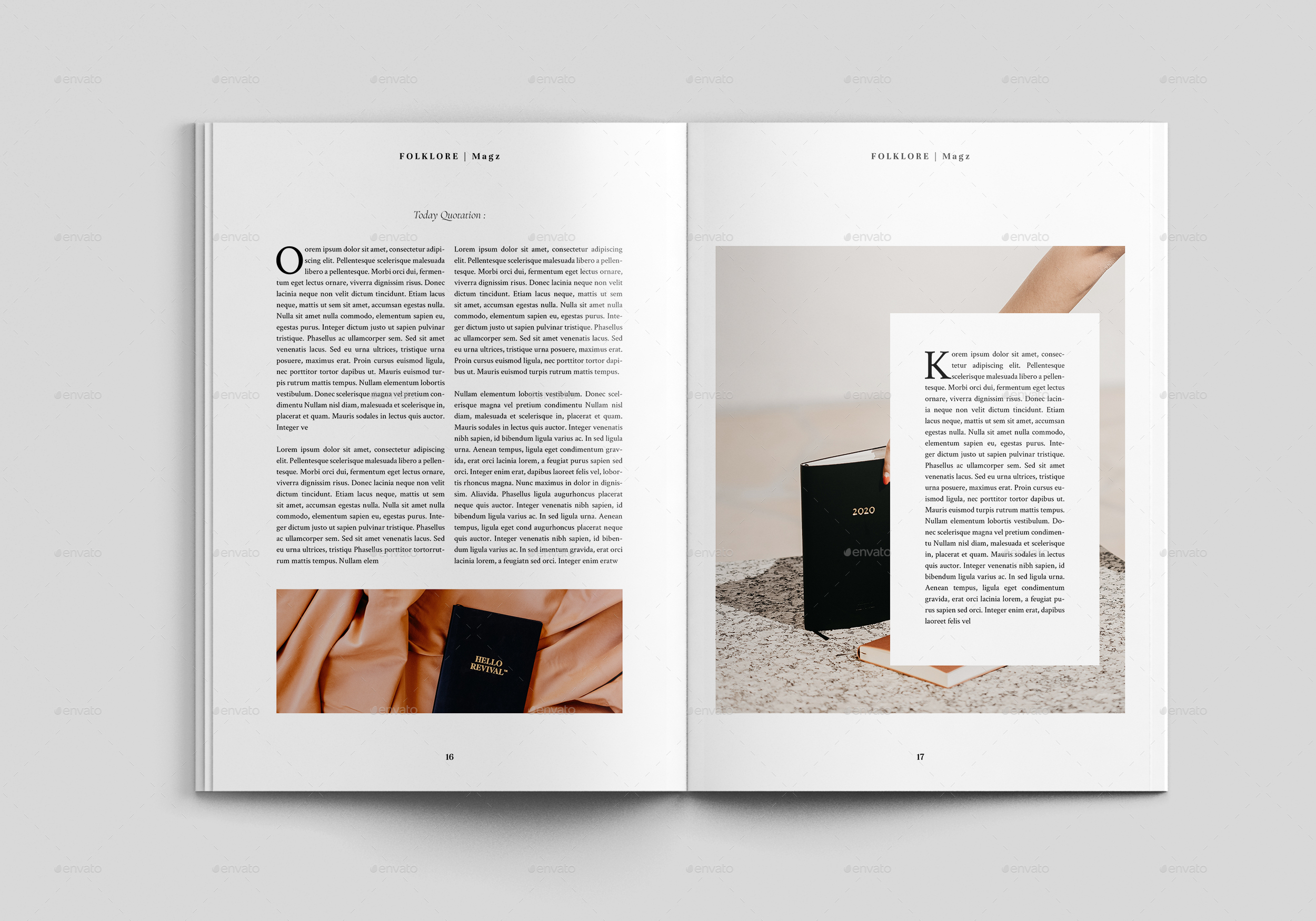 Folklore Clean Minimalist Magazine Template, Print Templates | GraphicRiver