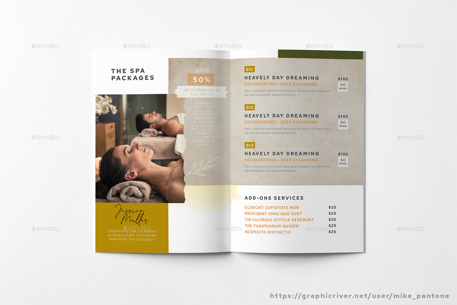 Spa and Clinic 2019 Menu Booklet Brochure, Print Templates | GraphicRiver