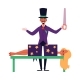 Cartoon Magician Sawing Woman in Half - Magic, Vectors | GraphicRiver