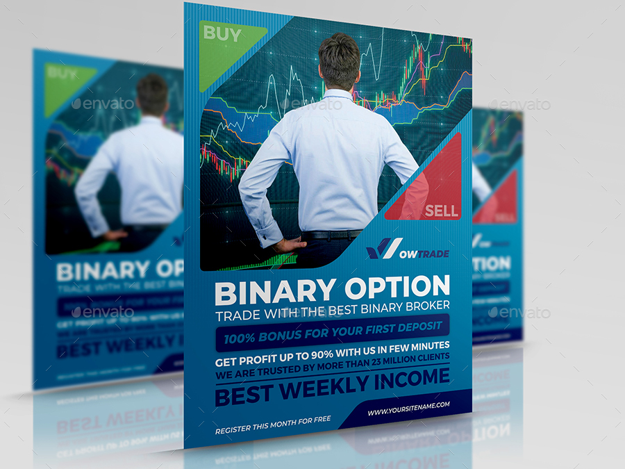 Binary Option - Stock Market Trading Flyer Template, Print Templates