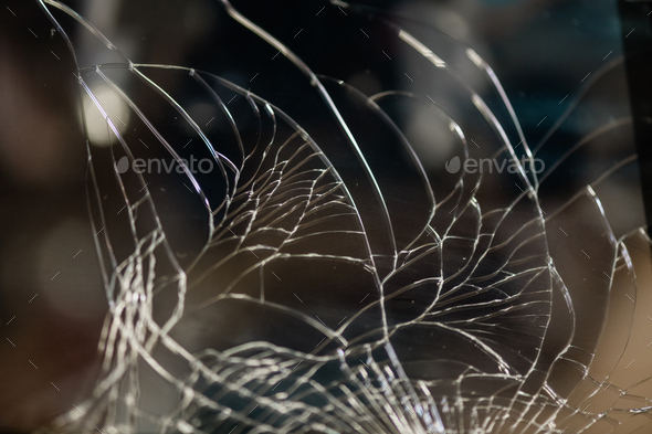 Background of crashed display of digital tablet before repairing or ...